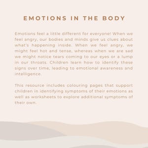 Emotions in My Body Coloring Pages and Therapy Worksheets for Enhancing ...