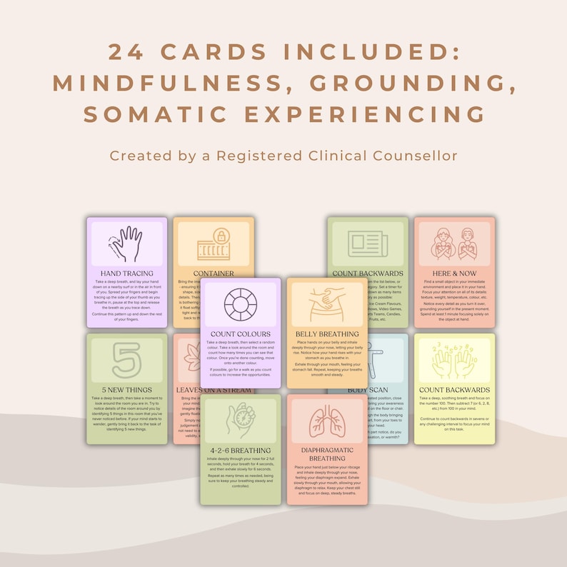 Mindfulness & Somatic Exercise Cards: Emotional Regulation (PDF) - Etsy