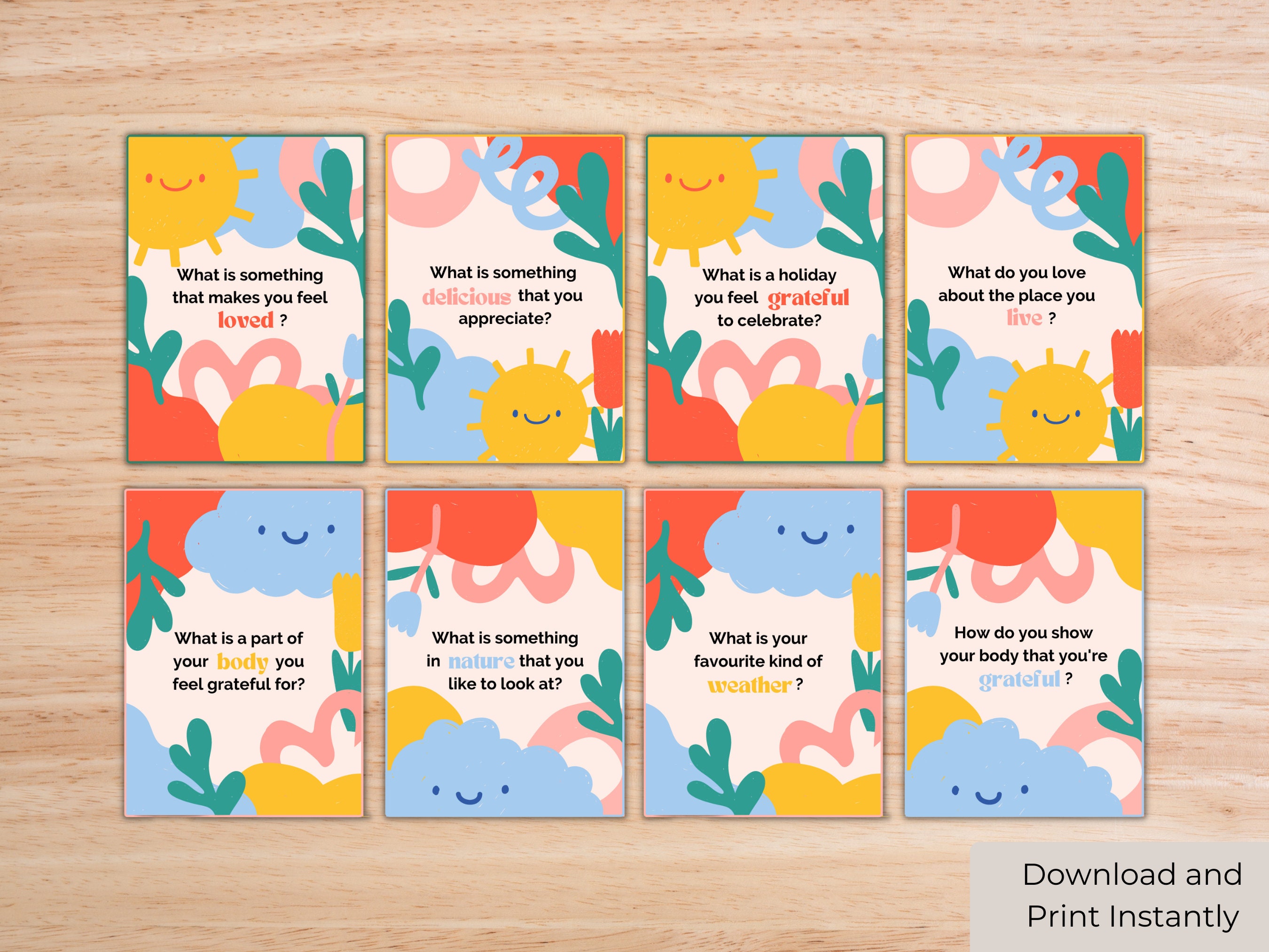 Gratitude Cards for Children: Teaching Kids Grateful Reflection to ...