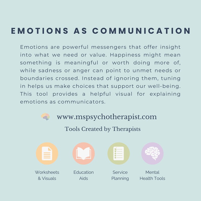 Emotions as Communication Tool: Therapy Visual Aid (PDF) - Etsy