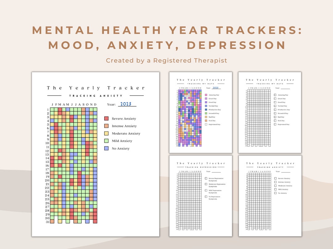 Yearly Mental Health, Mood, Anxiety, and Depression Trackers Tracking ...