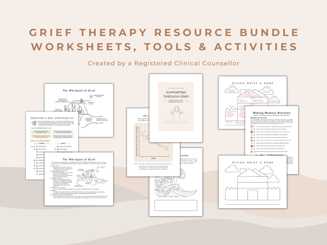 Grief Resource Bundle Pack of Grief Counselling Worksheets, Tools ...