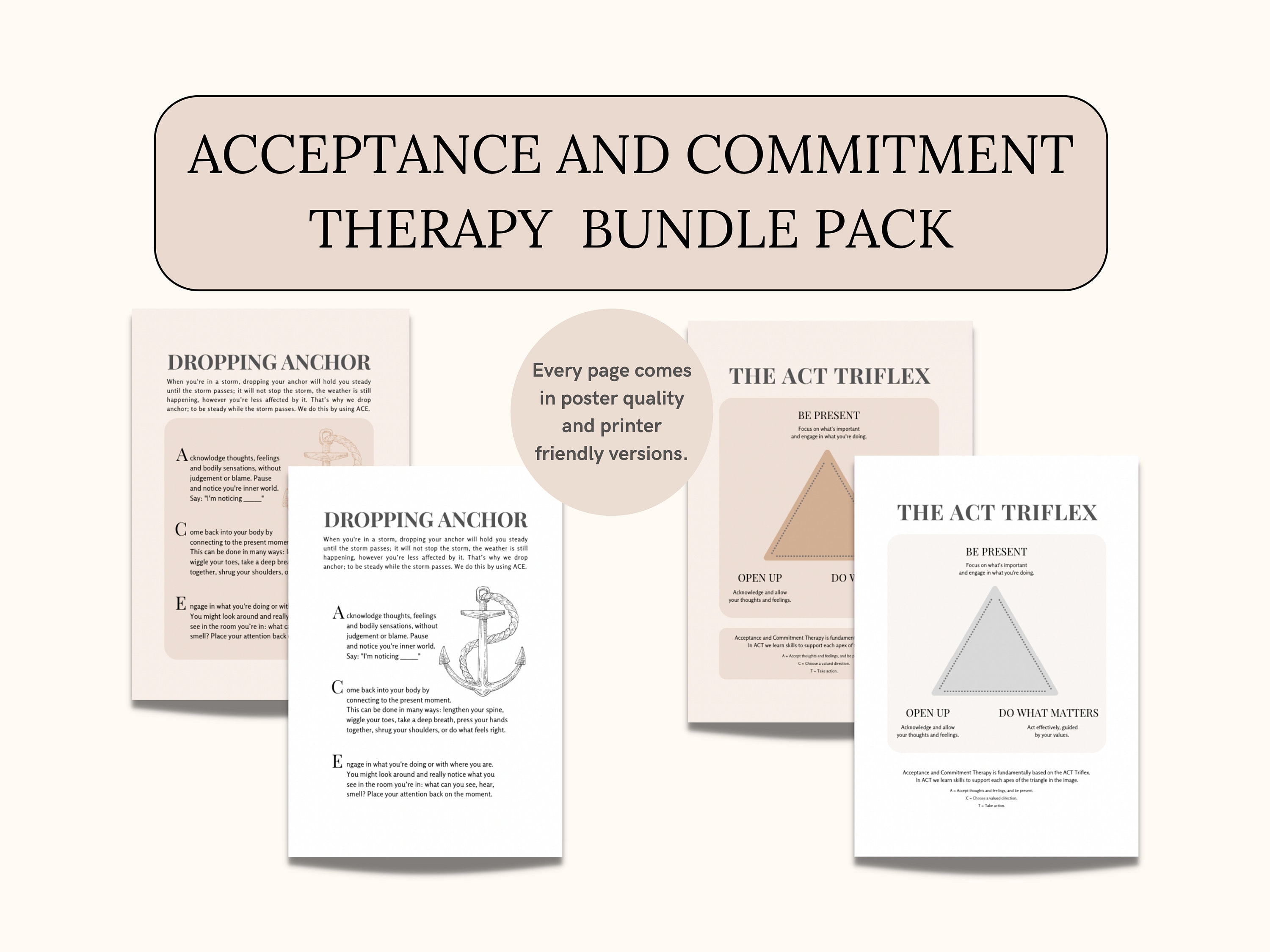 ACT Bundle Pack of Posters Visual Aids and Worksheets - Etsy Canada