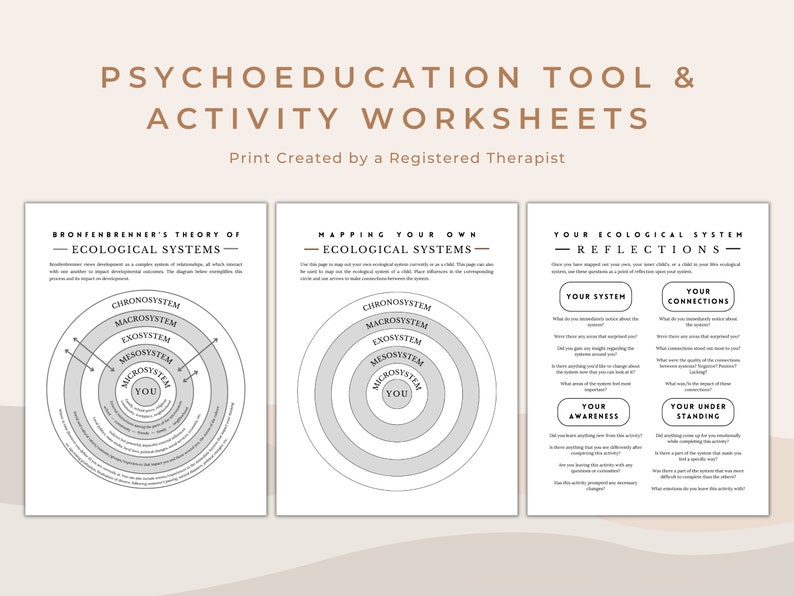 Bronfenbrenner's Ecological Systems Theory Worksheet: Psychoeducation ...