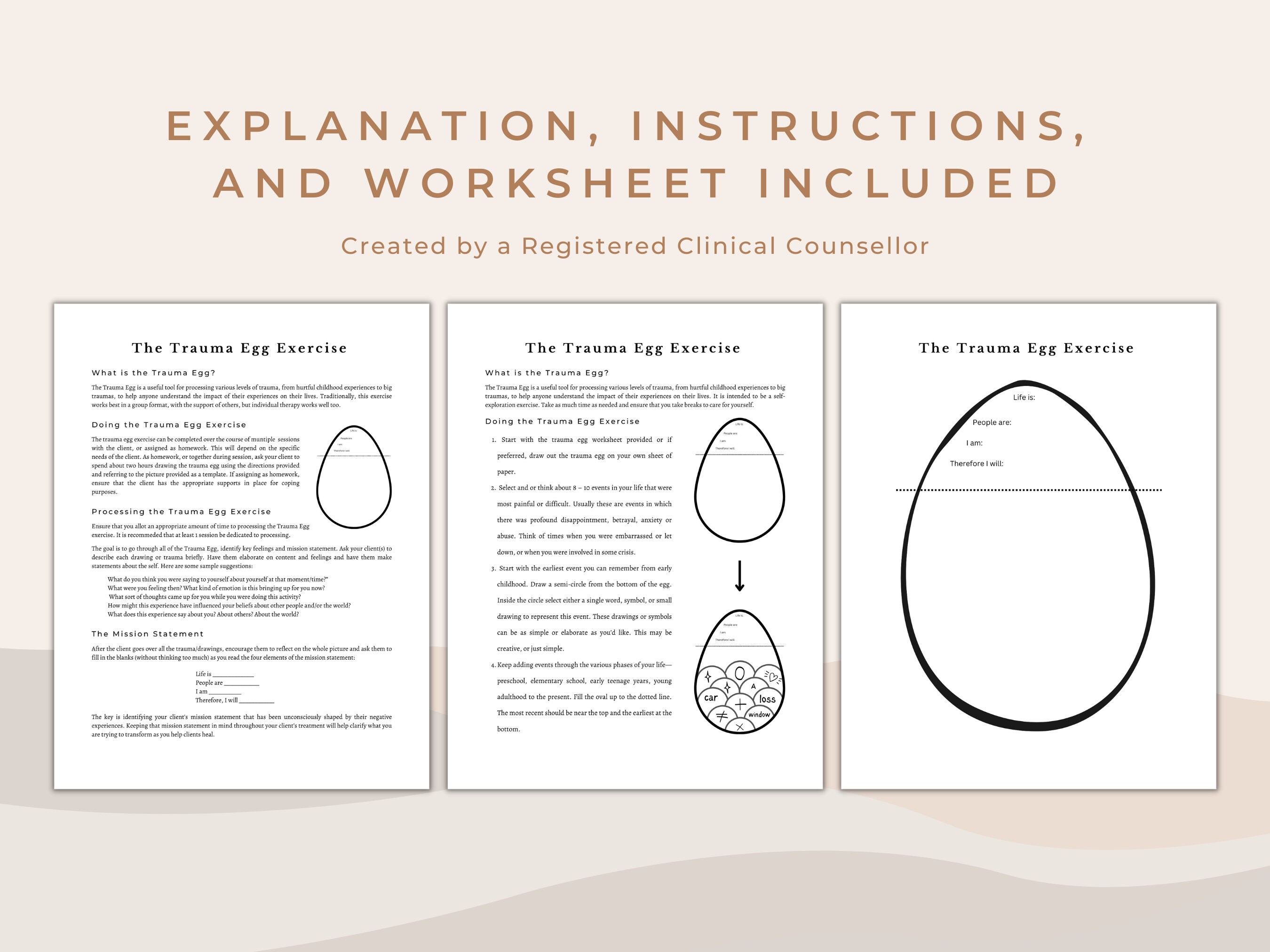 The Trauma Egg Therapy Exercise for Mental Health - Etsy