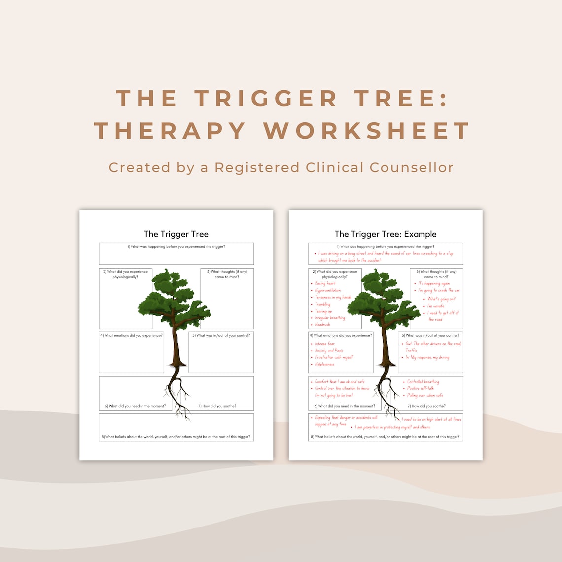 Trigger Tree Therapy Worksheet: Trauma, PTSD (PDF File) - Etsy
