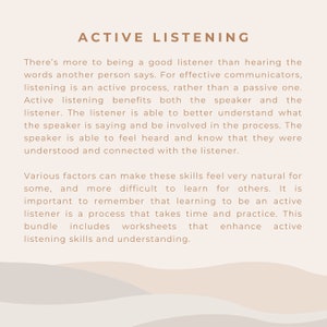 Active Listening Skills Education and Worksheet Bundle | Social Skills ...