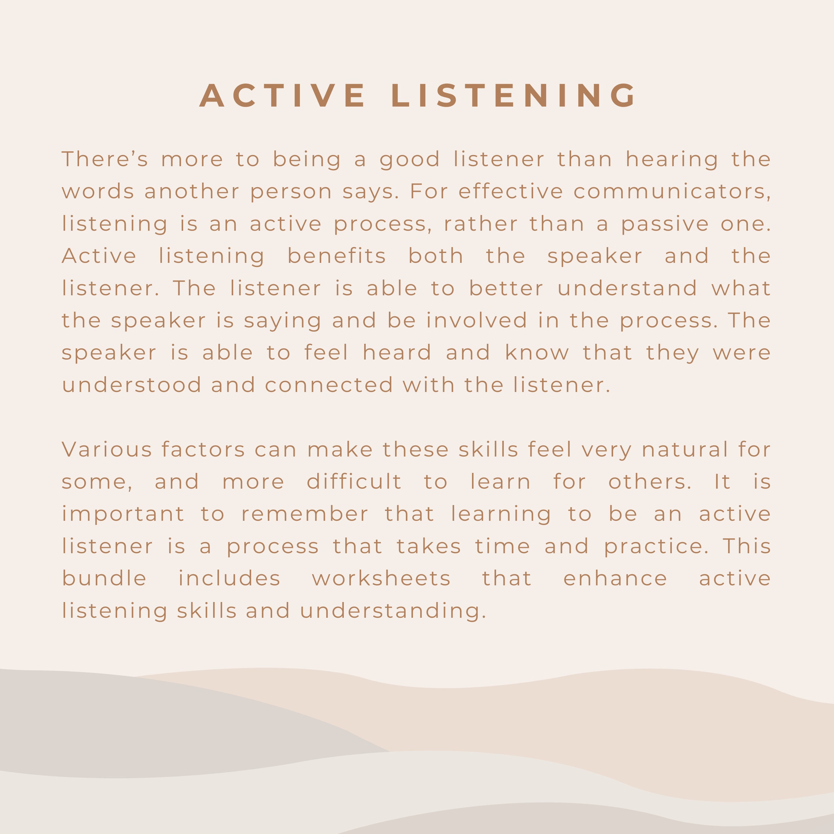 Active Listening Skills Education and Worksheet Bundle Social Skills ...