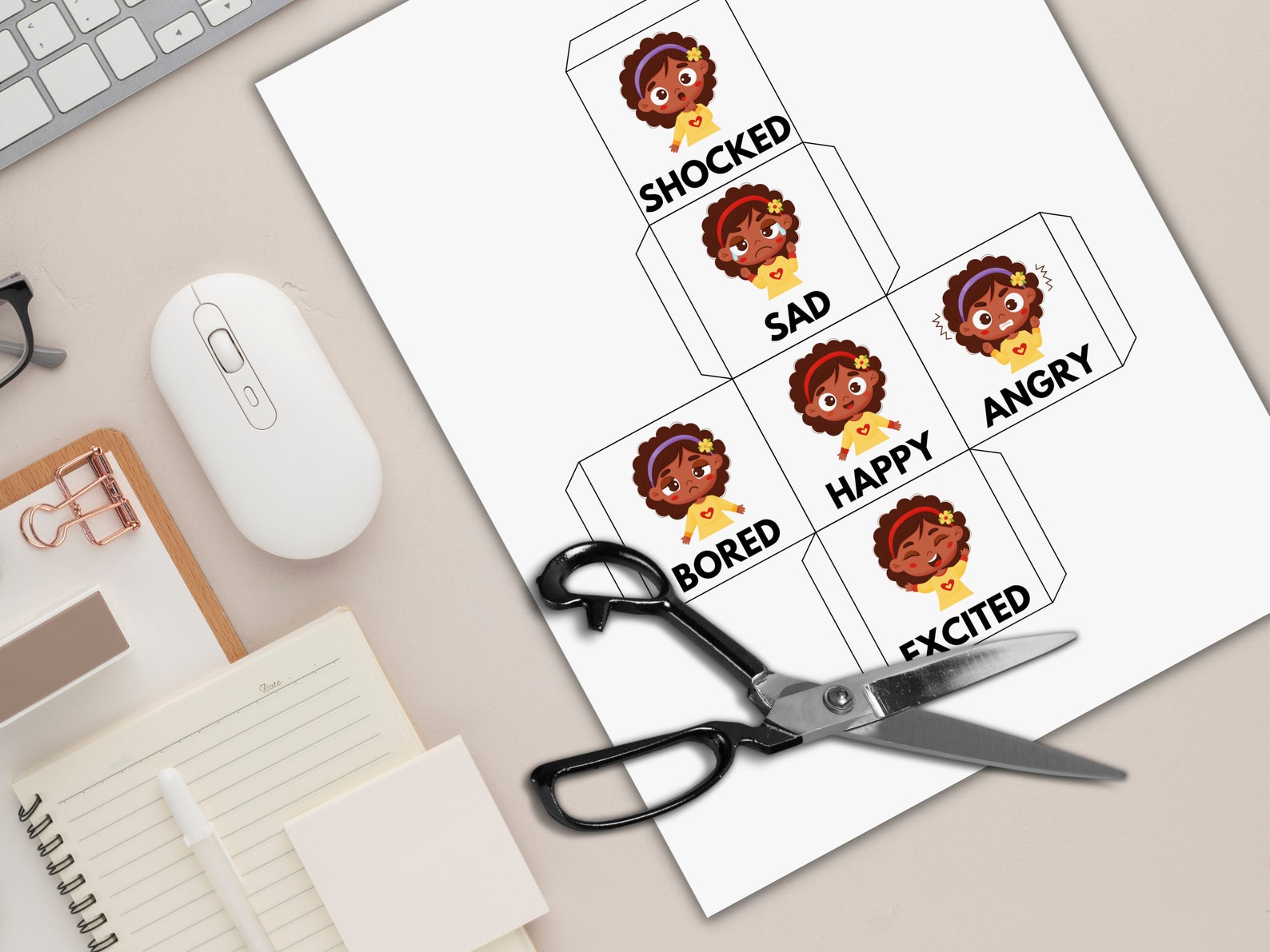 Feelings Cubes Emotional Regulation Activity for Kids Children's Mental ...