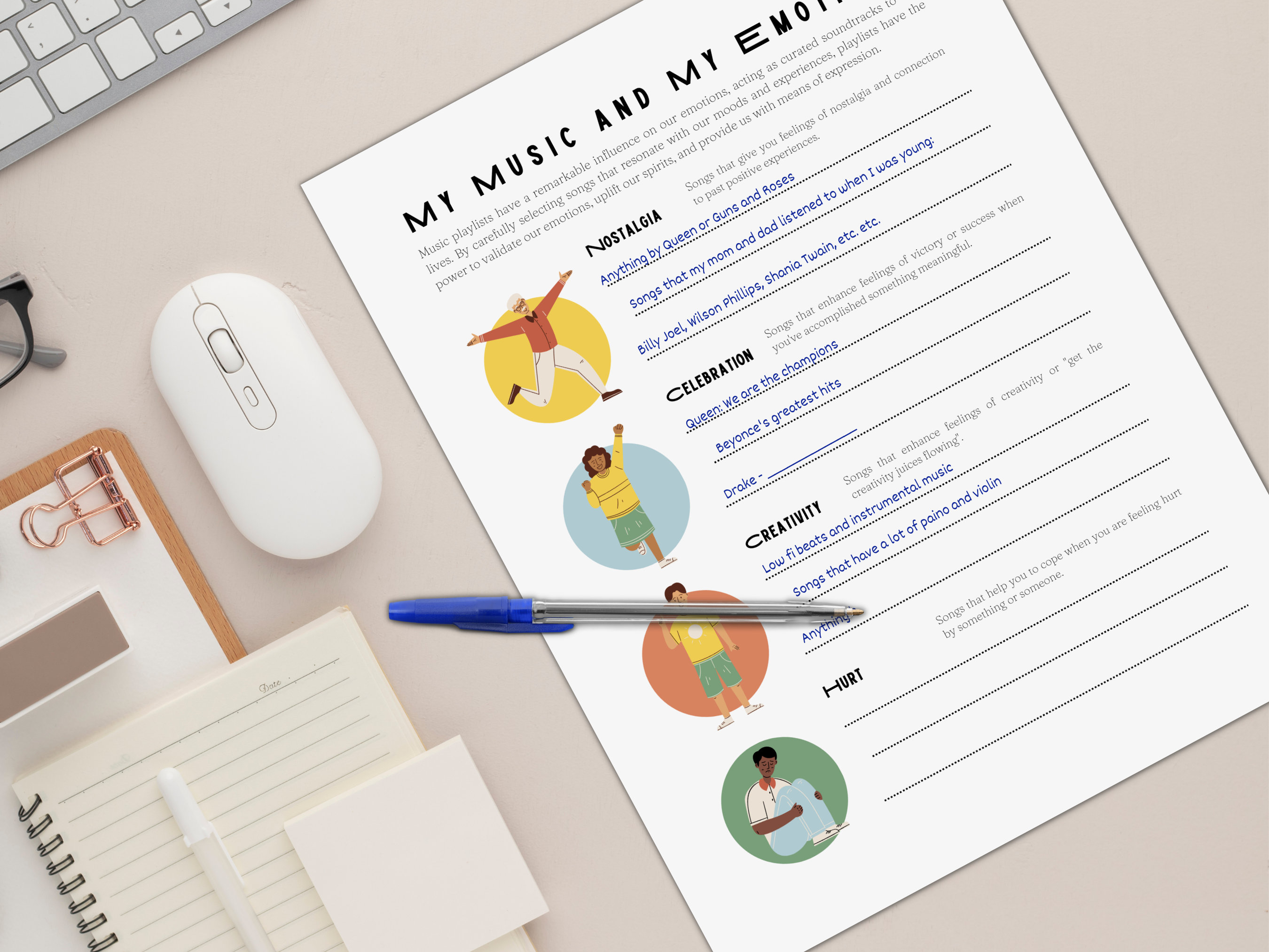 Music Therapy Playlist Activity: Coping With Emotions (PDF) - Etsy