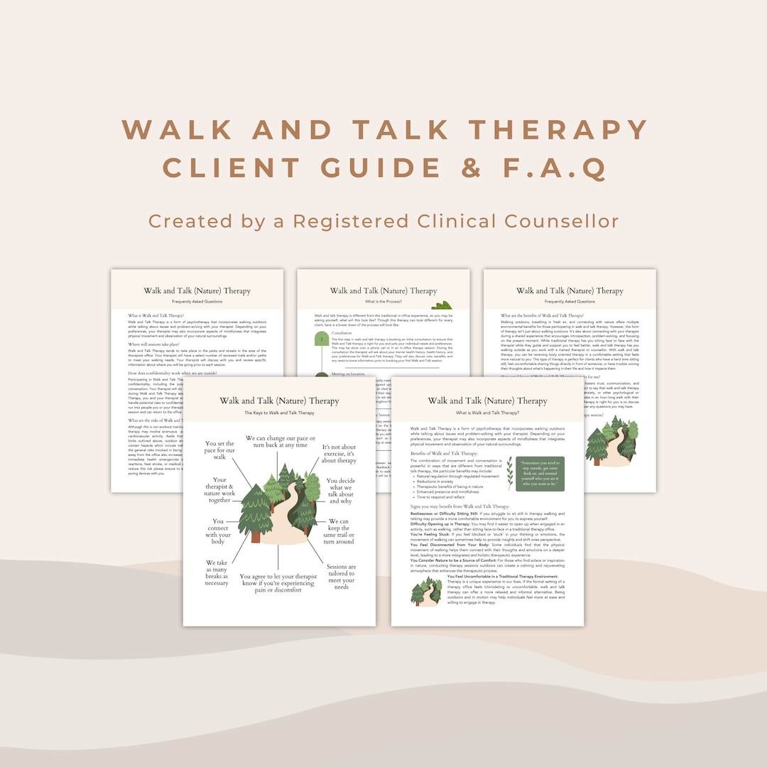 Walk and Talk Therapy or Nature Therapy 5 Page Guide for Therapists and ...