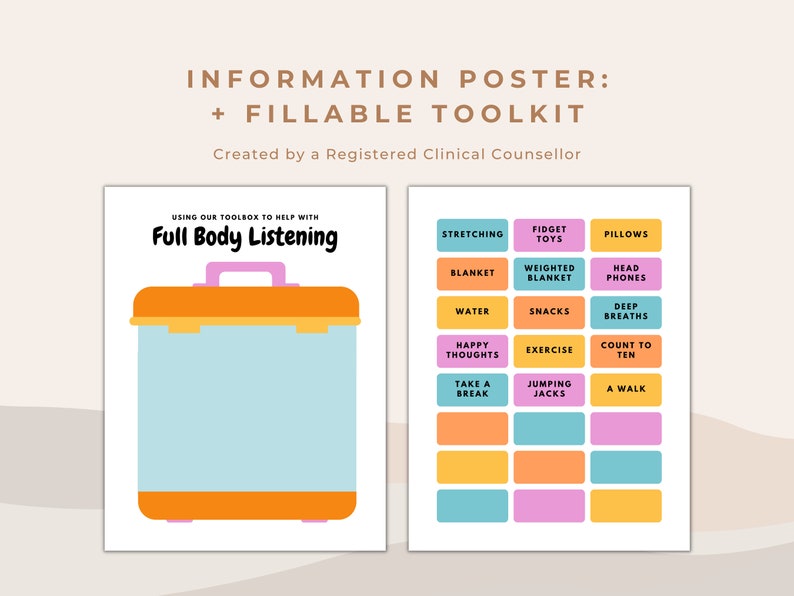 Full Body Listening Tool: Kids Attention Poster (digital Download) - Etsy