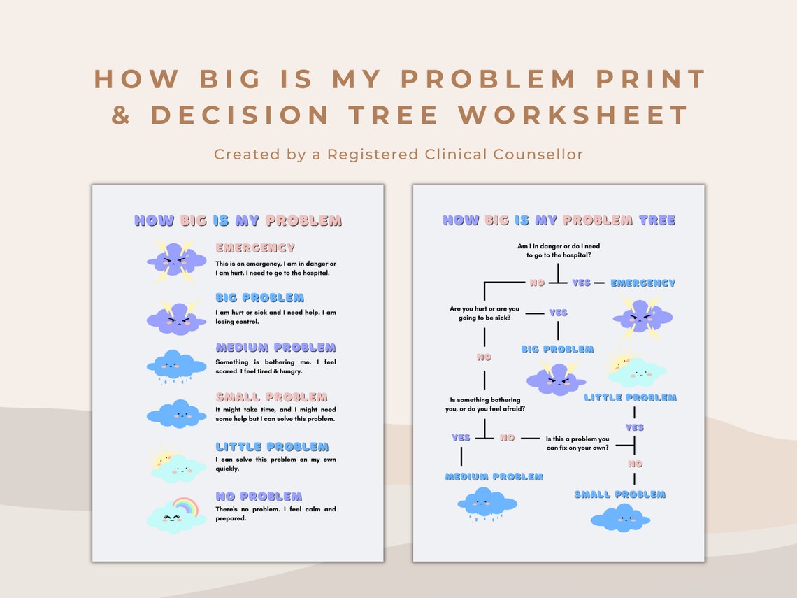 Problem Solving Chart & Decision Tree for Kids (PDF Pattern) - Etsy