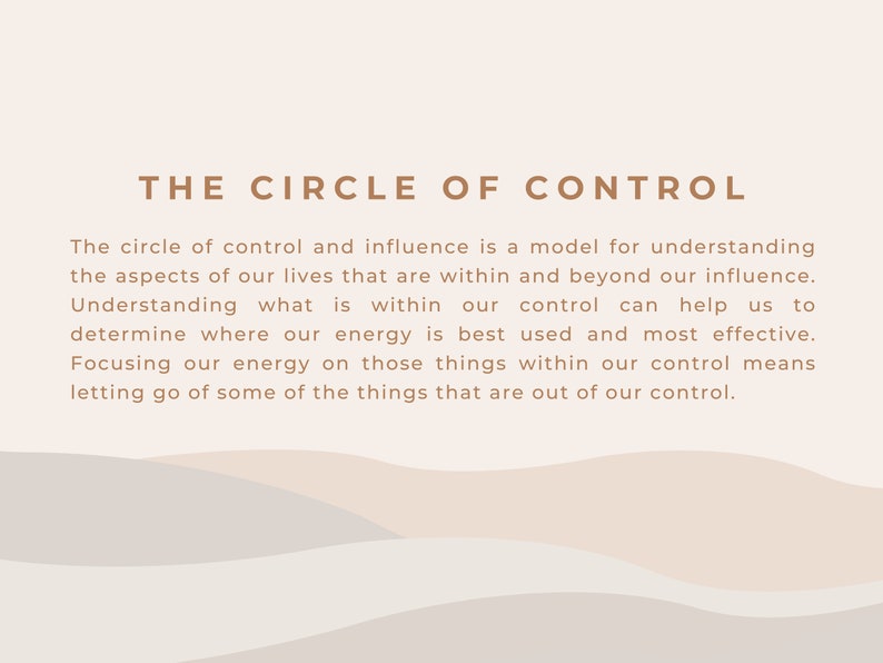 Circle of Control Worksheets: Anxiety & Mental Health Tool (PDF) - Etsy