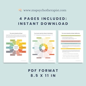 Printable Social Identity Wheel Worksheet for Exploring Sense of Self ...
