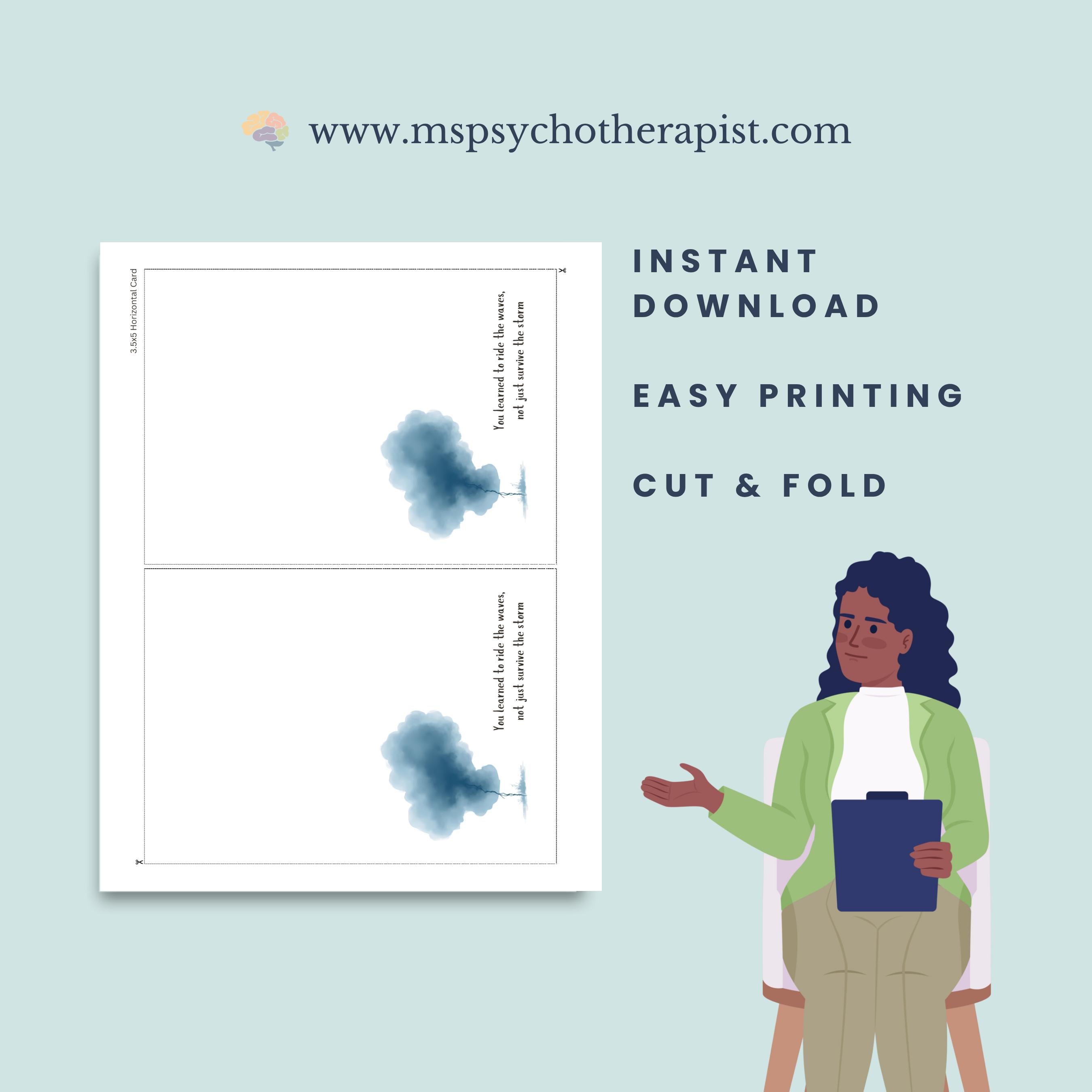 Therapy Termination Card: Printable Goodbye Card for Therapist (digital ...