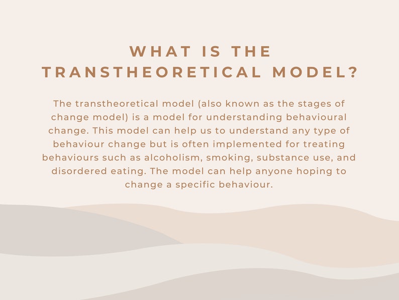 Stages of Change Transtheoretical Model for Behaviour Change: - Etsy ...
