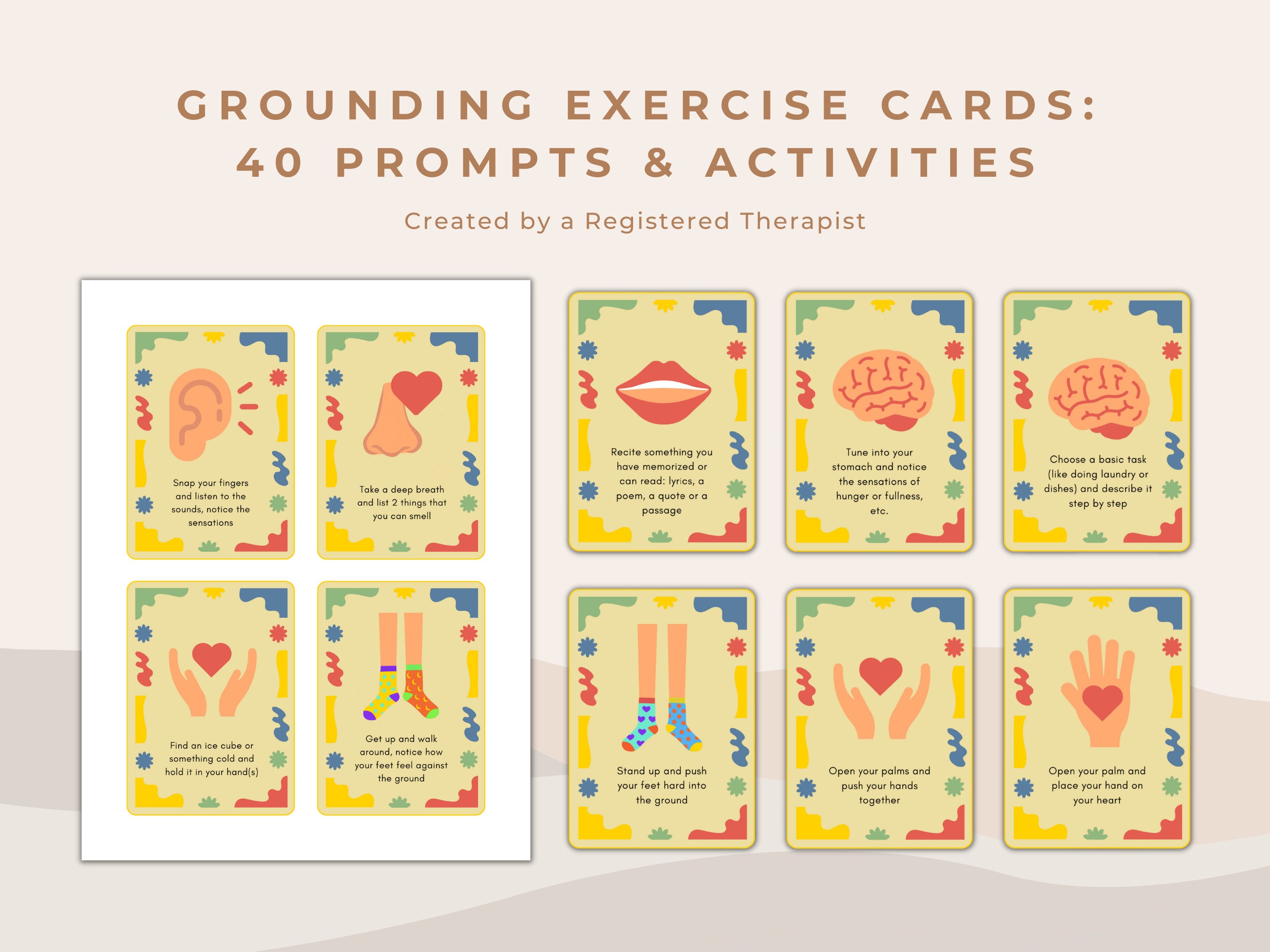 Grounding and Mindfulness Cards for Coping With Anxiety - Etsy Australia