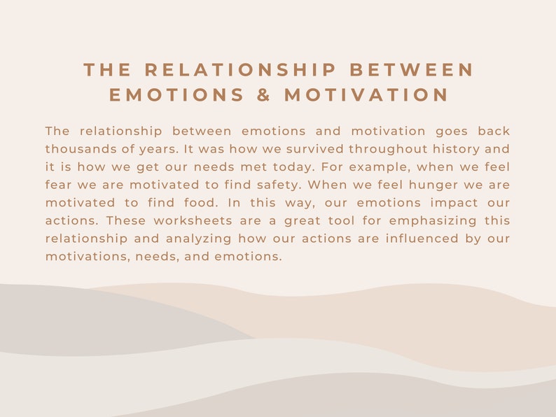 Emotions Motivation and Actions Therapeutic Worksheet Bundle - Etsy