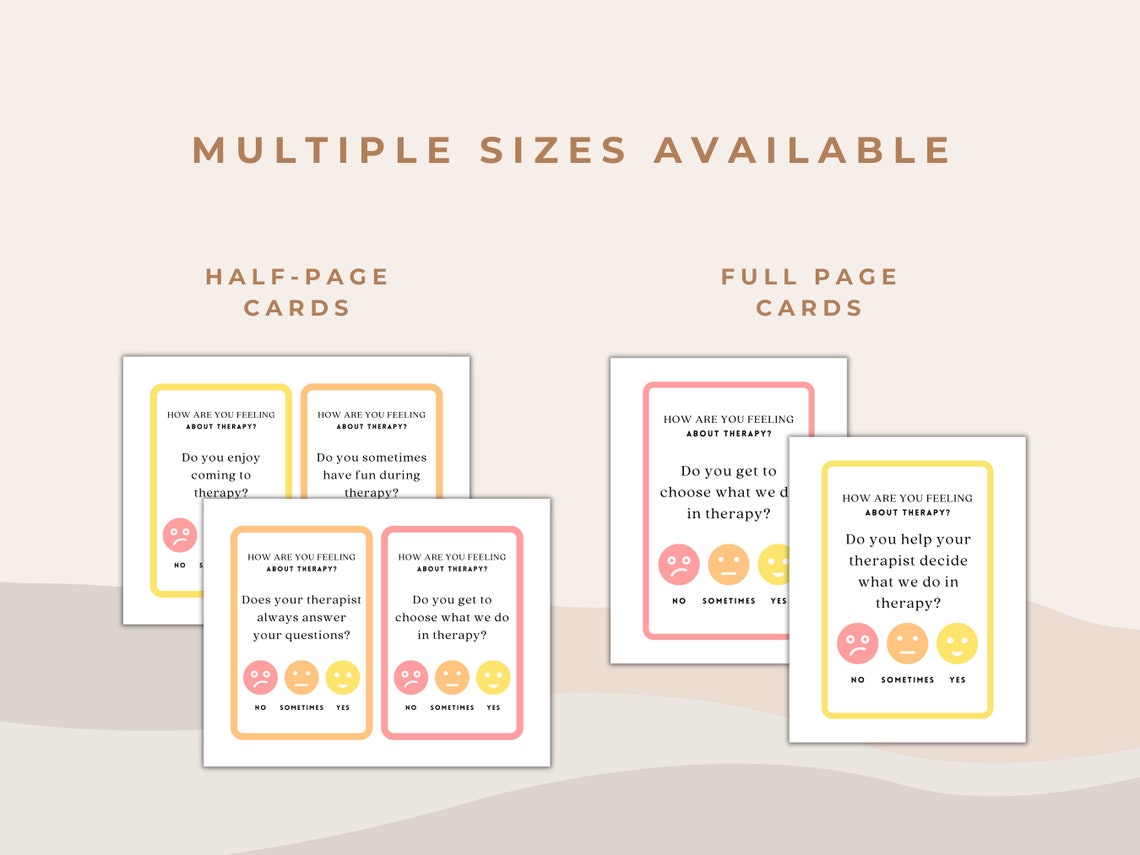 Therapy Feedback Questionnaire Cards for Kids and Children School ...