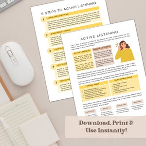 Active Listening Skills Education and Worksheet Bundle | Social Skills ...