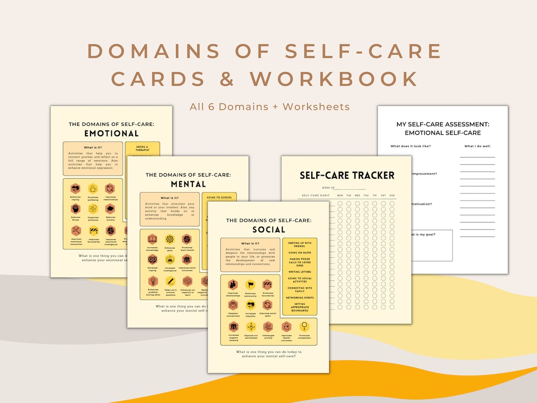 Domains of Self-care Education Pack and Self-care Workbook Bundle - Etsy