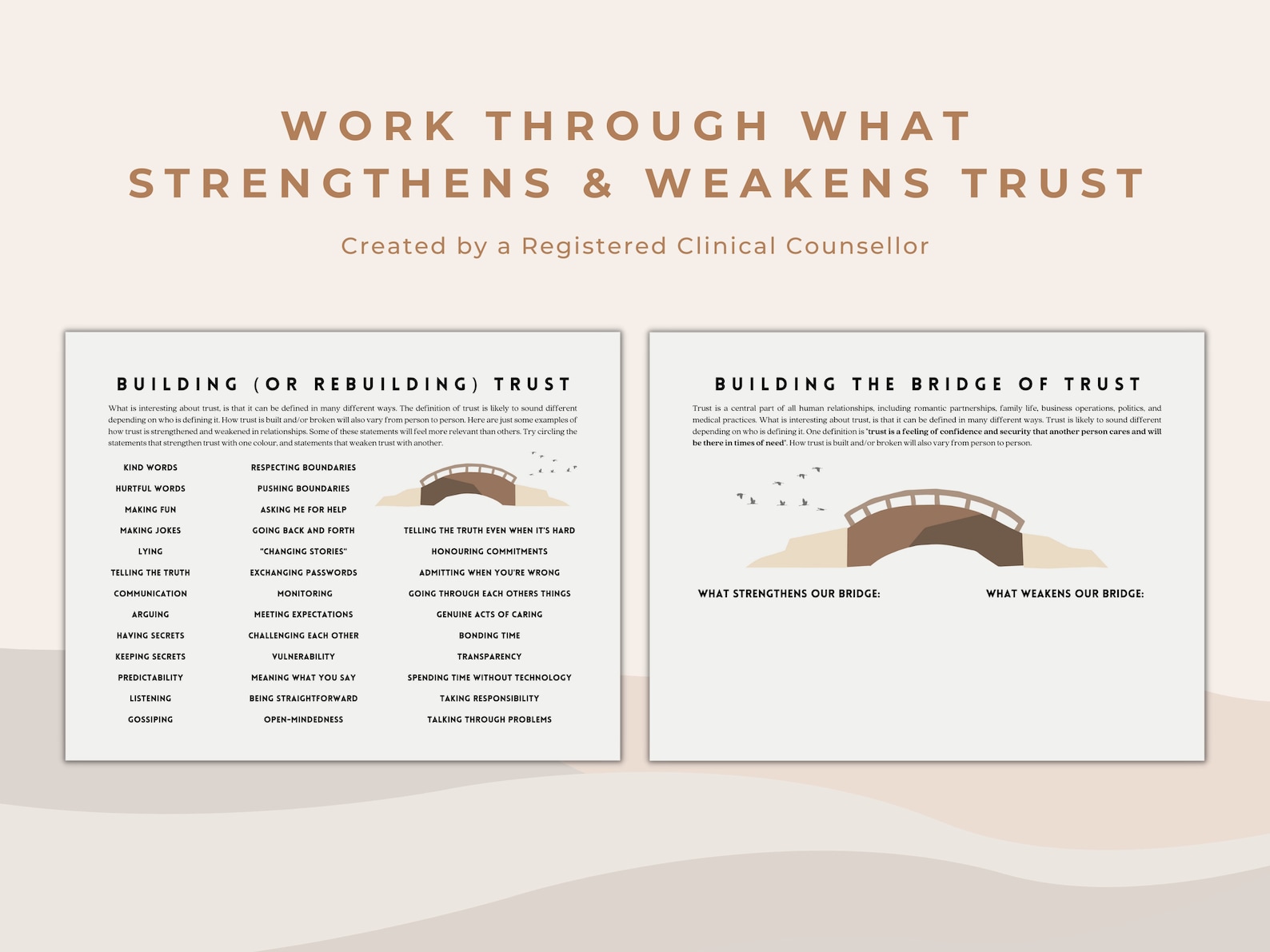 Bridge of Trust Therapeutic Exercise: Family & Couples Counseling (PDF ...