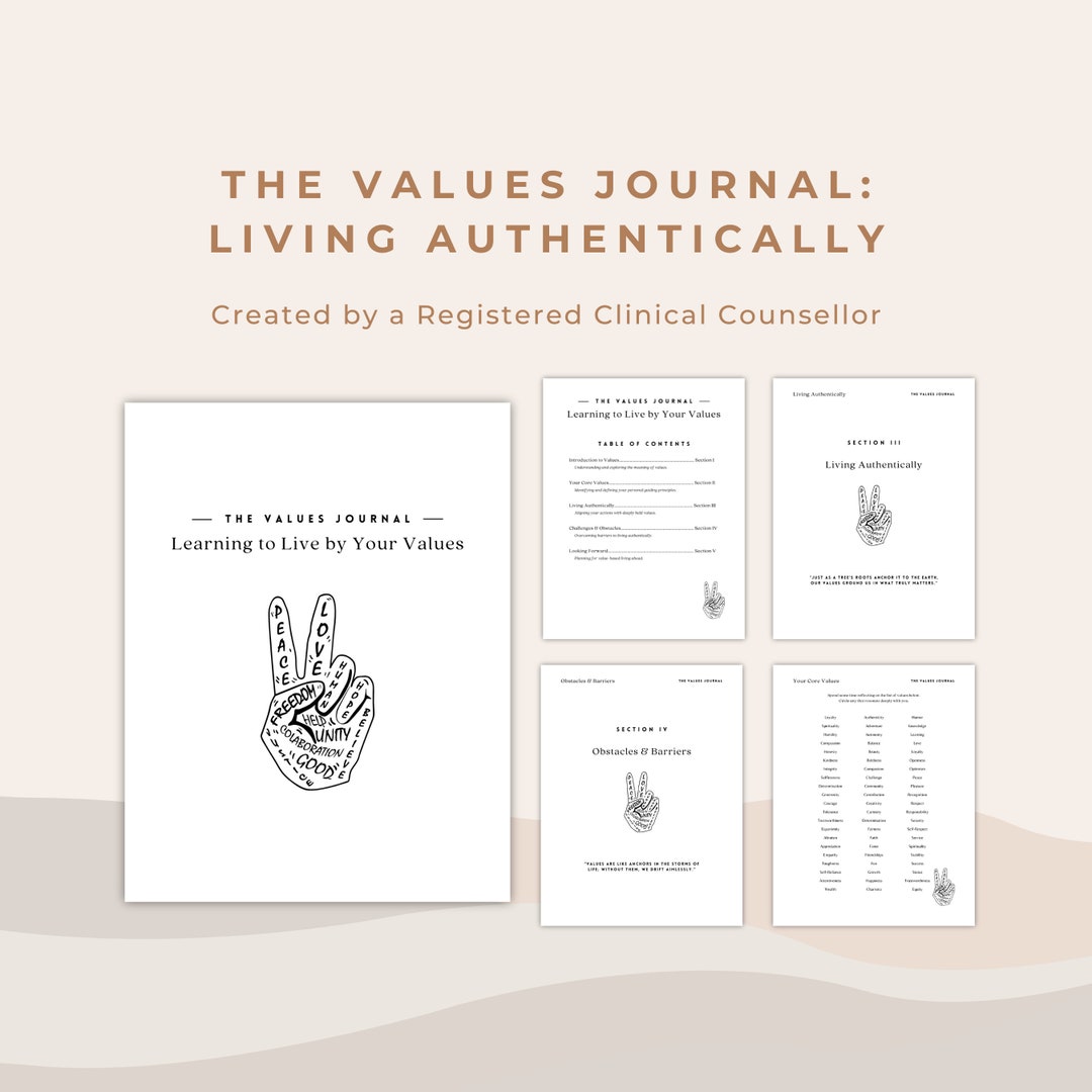 Values Journal: Authentic Living, Self-reflection (PDF) - Etsy