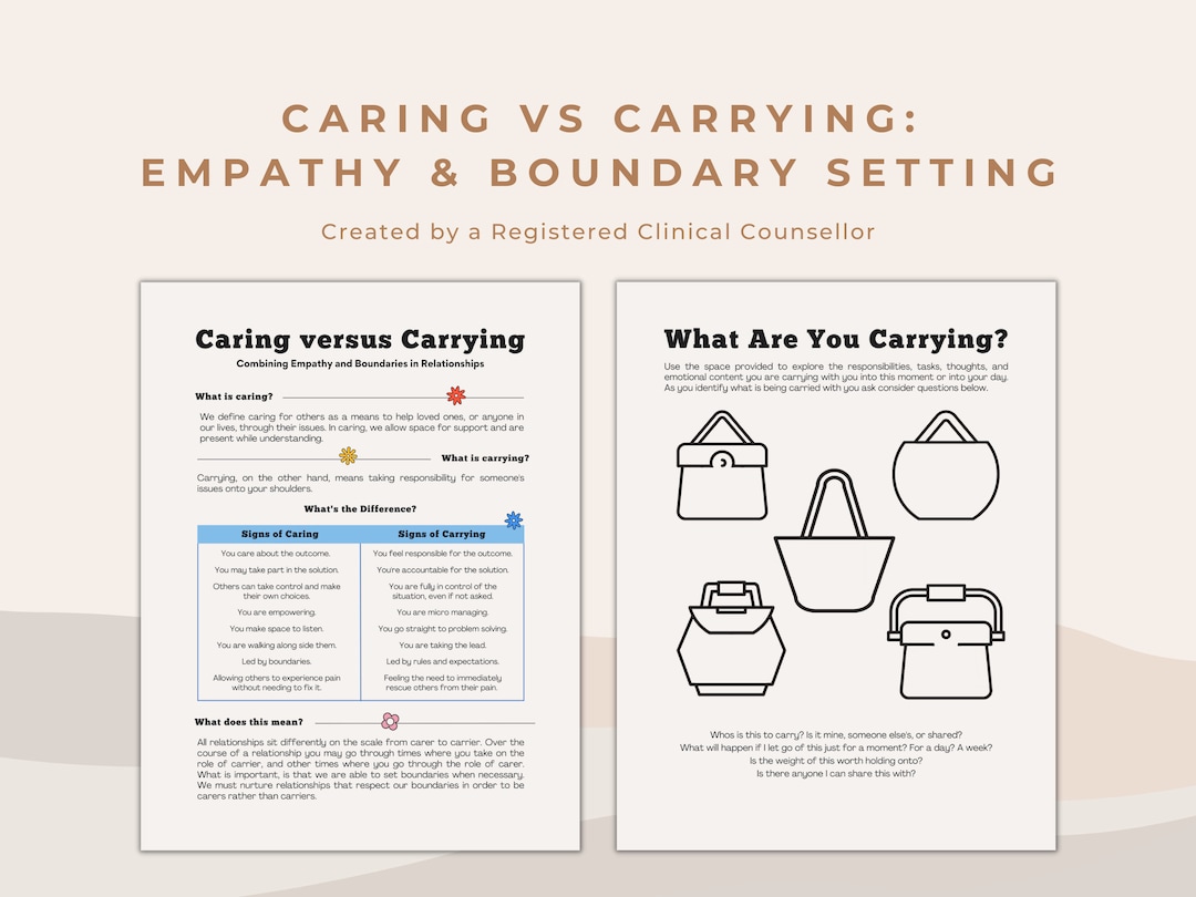 Caring Vs Carrying Worksheet: Healthy Boundaries Printable (PDF) - Etsy