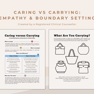 Caring Vs Carrying Worksheet: Healthy Boundaries Printable (PDF) - Etsy