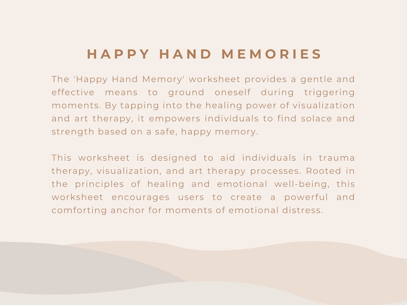 Happy Hand Memory Coping Skills Tool for Managing Overwhelming ...