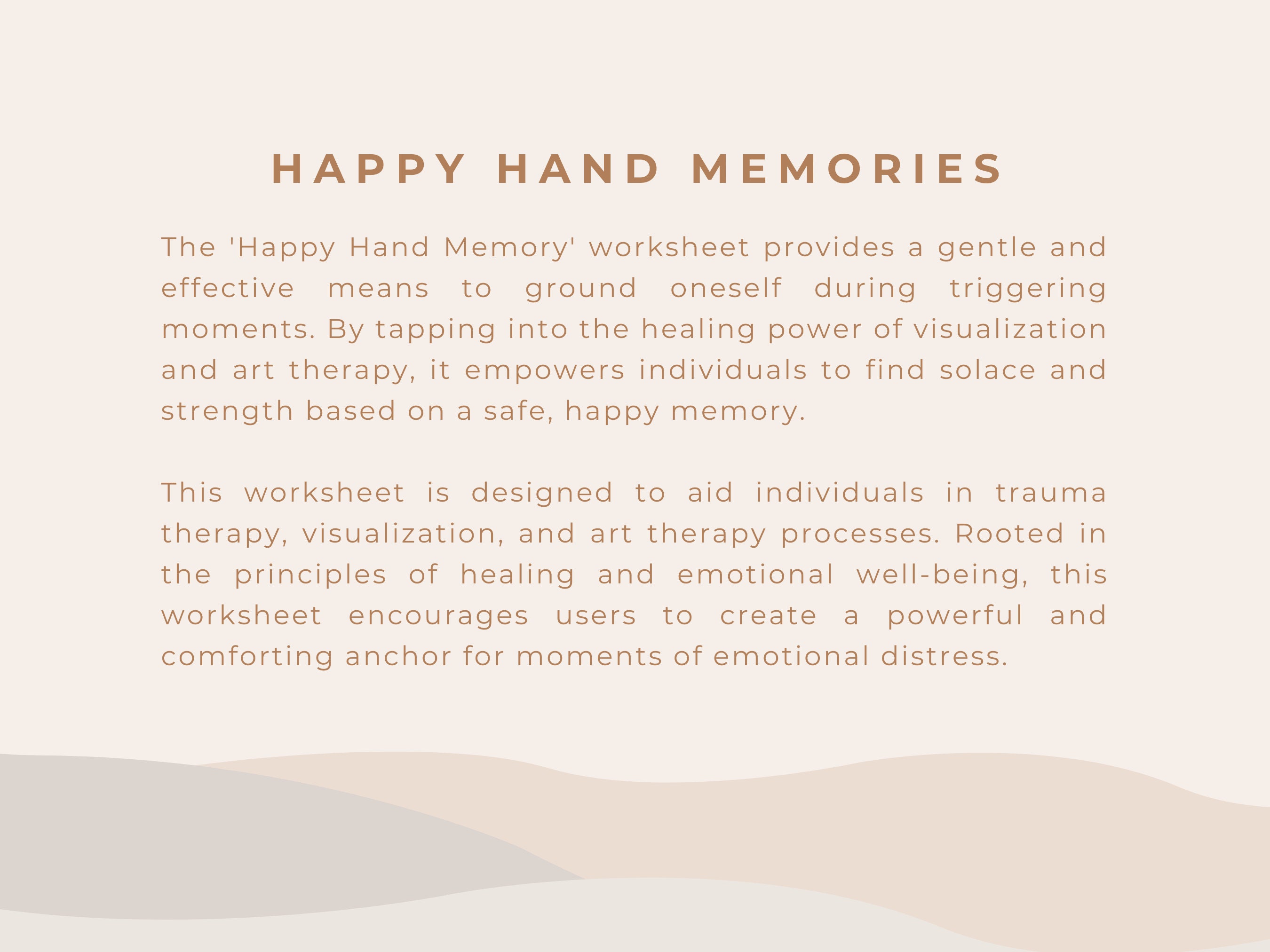 Happy Hand Memory Coping Skills Tool for Managing Overwhelming ...