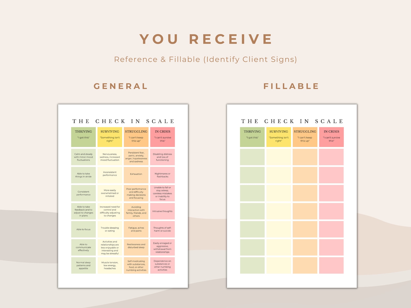 Client Mental Health Check in Scale and Reference Identifying States of ...