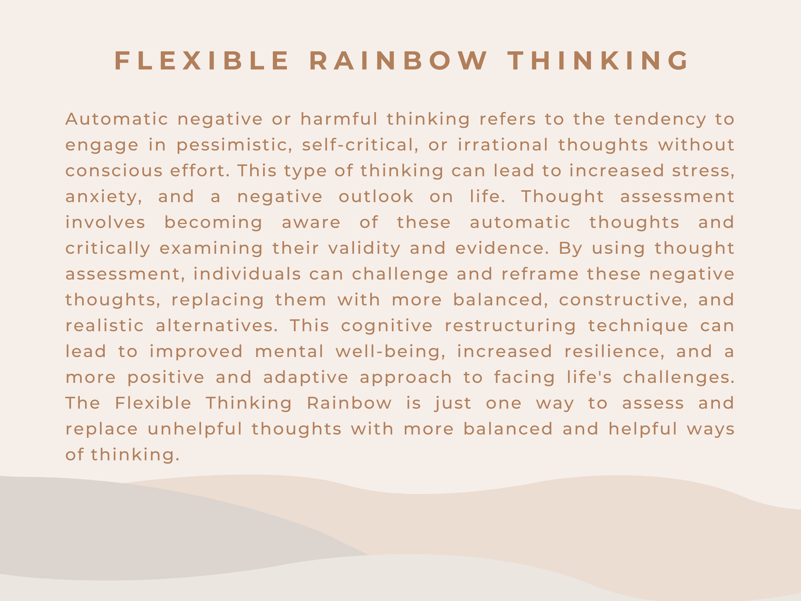 Flexible Thinking Rainbow Worksheet: CBT Thought Replacement (PDF) - Etsy