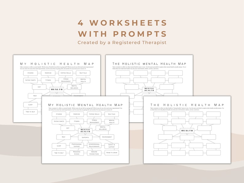 The Holistic Mental Health Map and Worksheet Bundle for - Etsy