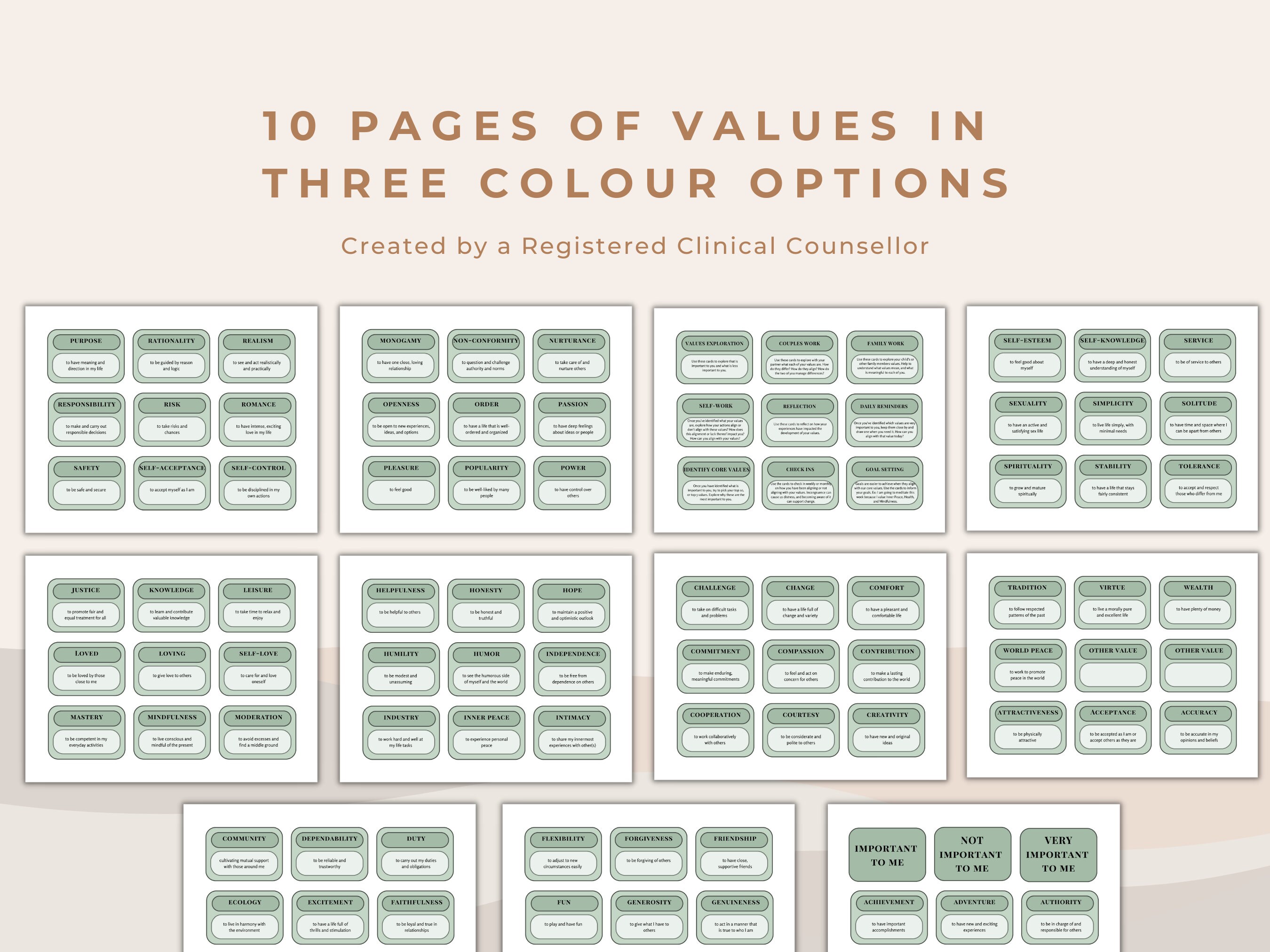 Values Identification and Exploration Cards for Therapeutic - Etsy Canada