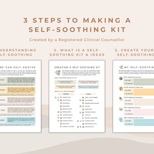 Self Soothing Kit Builder Therapeutic Worksheets for Calming the ...