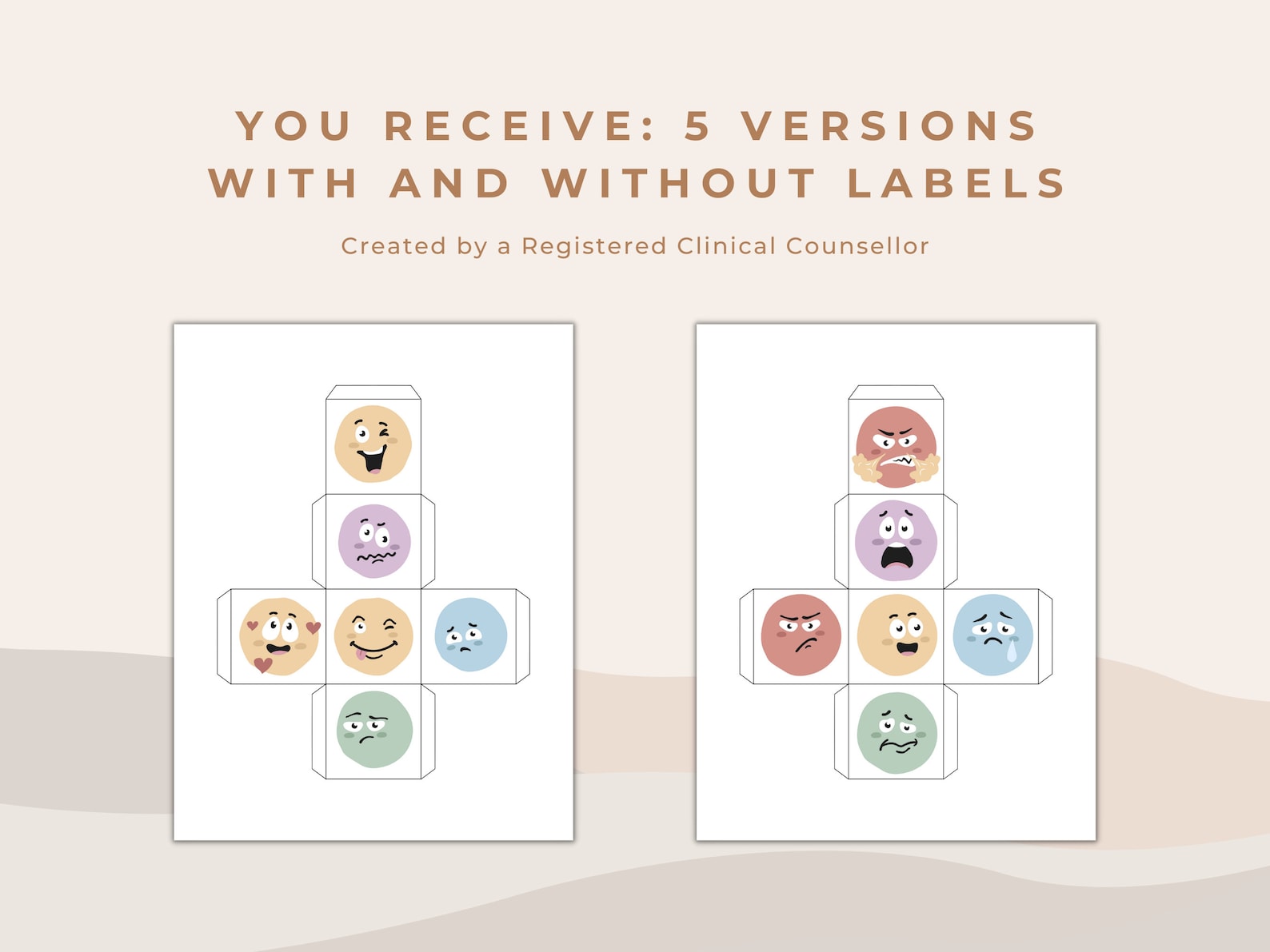 Feelings Cubes Emotional Regulation Activity for Kids Children's Mental ...