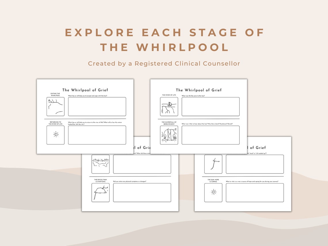 The Whirlpool of Grief Printable Digital Worksheets for Grief ...