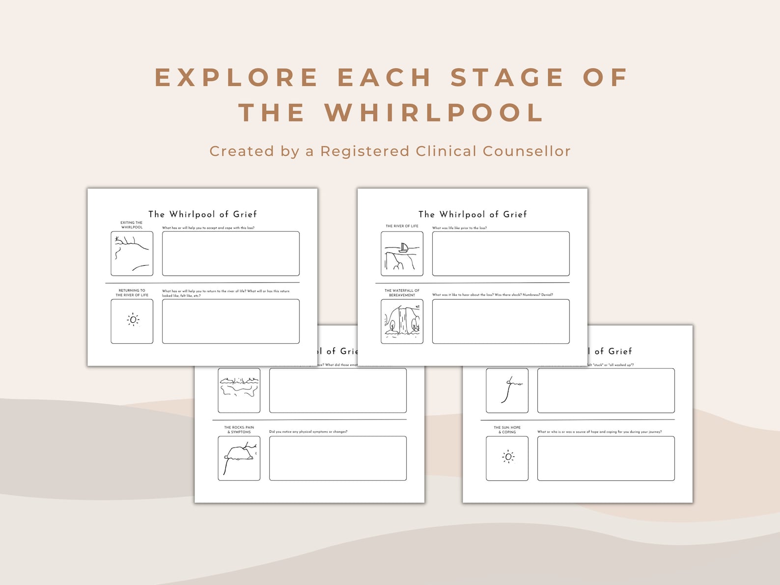 The Whirlpool of Grief Printable Digital Worksheets for Grief ...