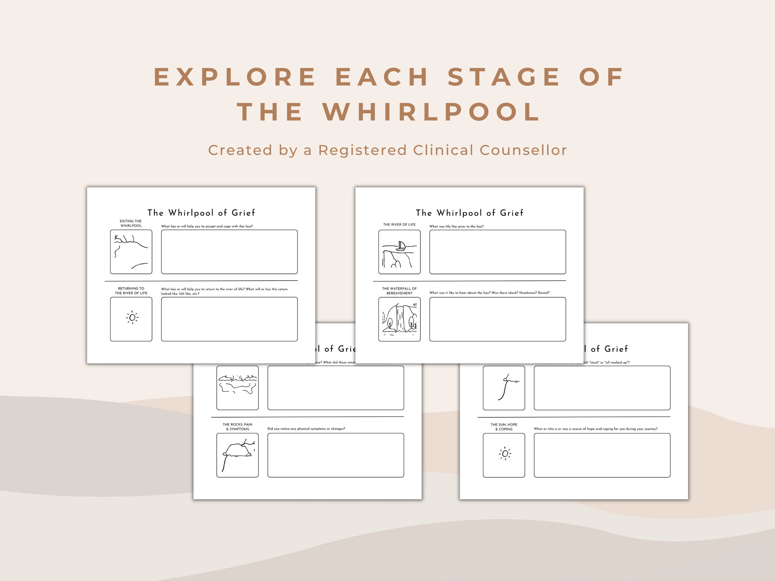 The Whirlpool of Grief Printable Digital Worksheets for Grief ...