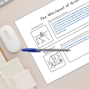 The Whirlpool of Grief Printable Digital Worksheets for Grief ...