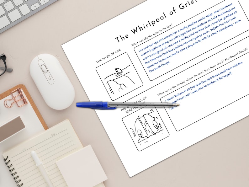 The Whirlpool of Grief Printable Digital Worksheets for Grief ...