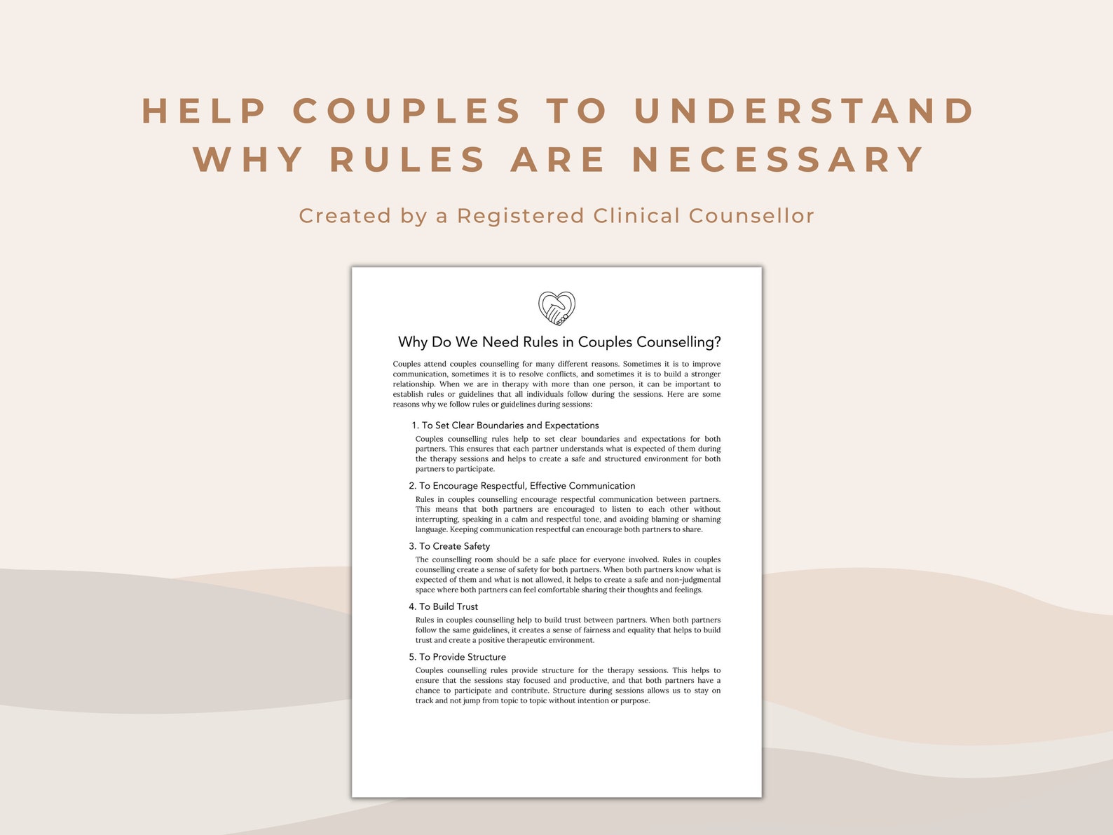Couples Counselling Rules Worksheet: Boundaries & Communication (PDF ...