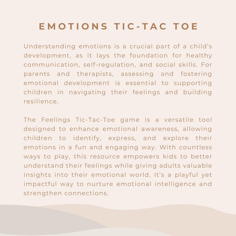 Emotions Tic-tac-toe Game for Kids: Feelings Awareness (PDF) - Etsy