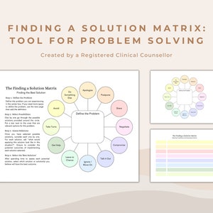Problem Solving Matrix: Therapeutic Tool (PDF Download) - Etsy