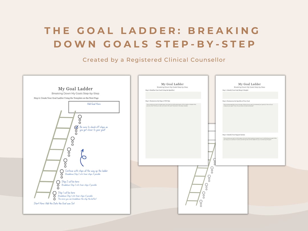The Goal Ladder for Breaking Down Large Dauting Goals Into Small Steps ...