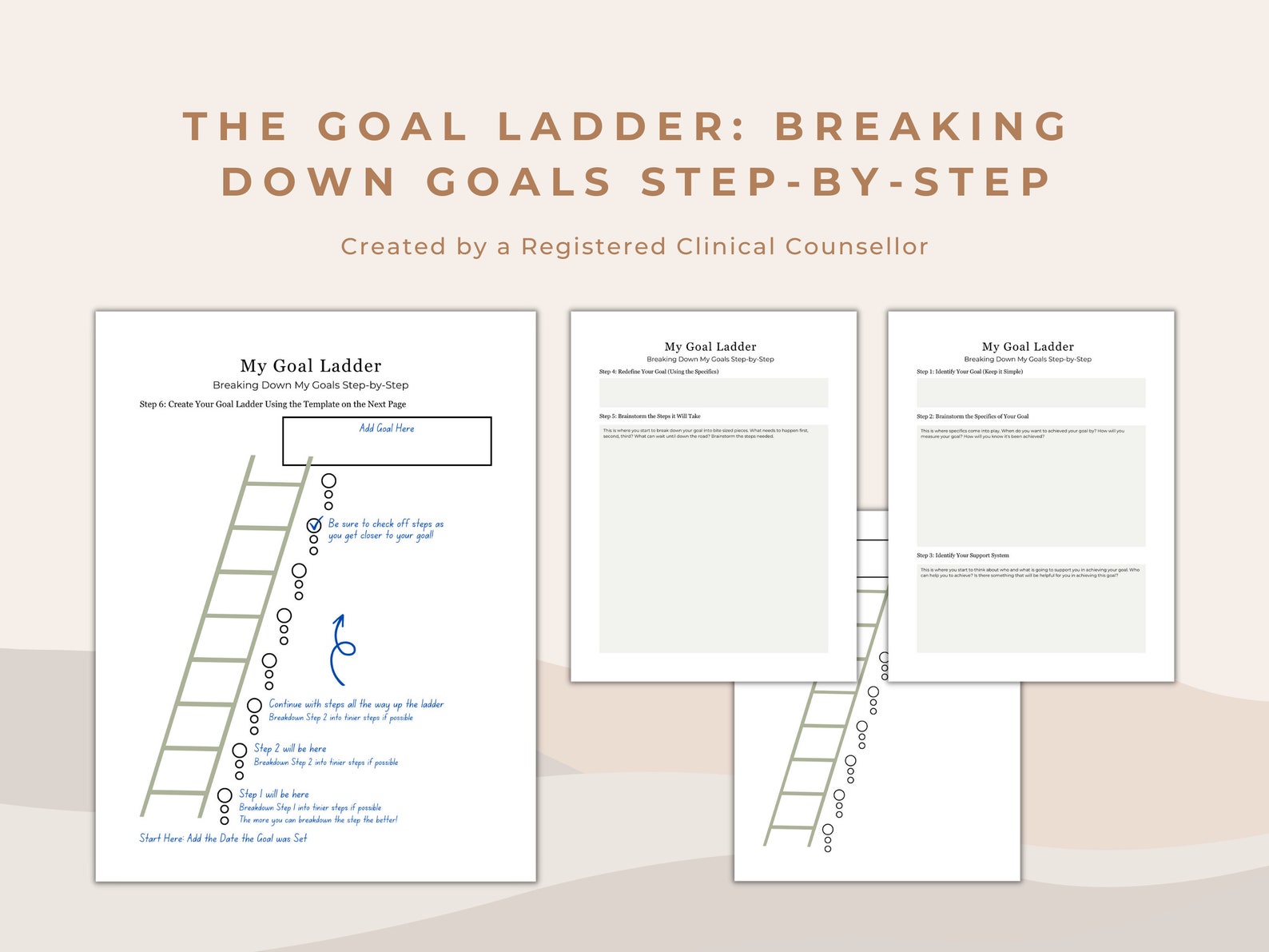The Goal Ladder for Breaking Down Large Dauting Goals Into - Etsy