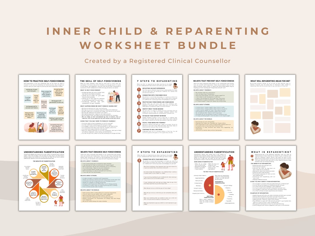 Inner Child Healing Worksheet Bundle: Reparenting Journal Prompts (PDF) - Etsy