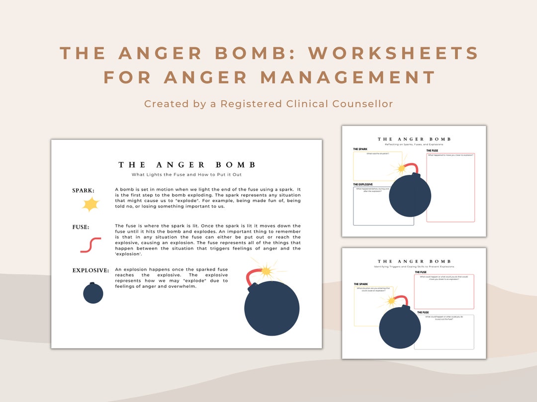 The Anger Bomb Worksheets and Education Tool for Anger Management ...